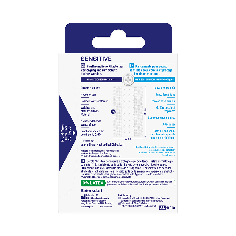Hansaplast Sensitive Pflaster hypoallergen 6cm x 1m